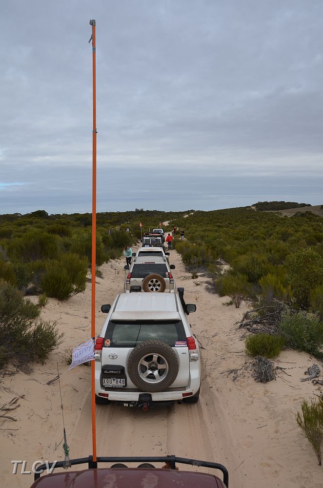2012-04-VIC-SA Border Track/23-The rear of the convoy at the Disputed ...